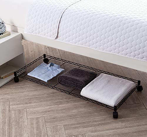 DormCo Rolling Underbed Storage Shelf - Suprima - Black