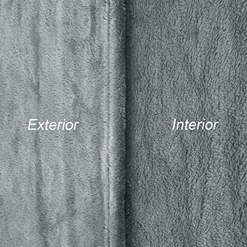 Catalonia Wearable Fleece Blanket with Sleeves and Foot Pockets for Adult Women Men, Micro Plush Comfy Wrap Sleeved Throw Blanket Robe Large, Grey