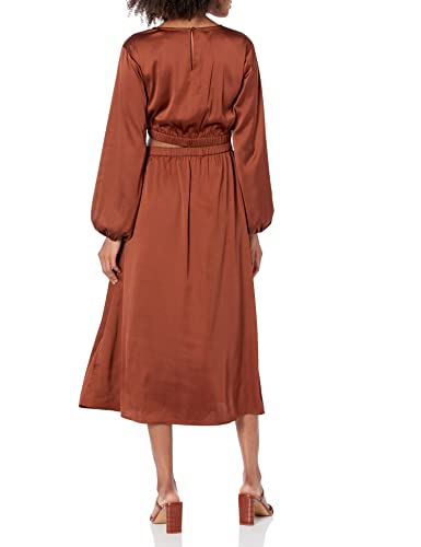 The Drop Women's Jacob Long Sleeve Cut Out Midi Dress, Tortoise Shell, XXL, Plus Size
