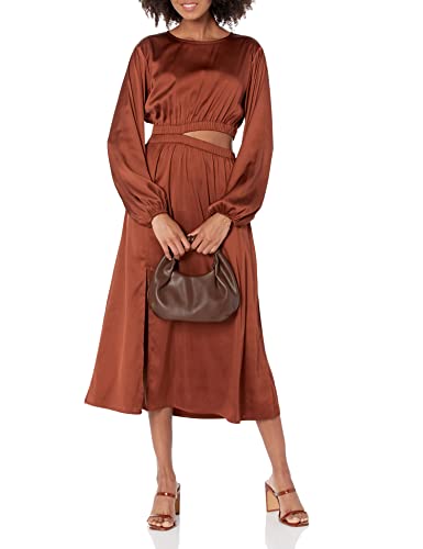 The Drop Women's Jacob Long Sleeve Cut Out Midi Dress, Tortoise Shell, XXL, Plus Size