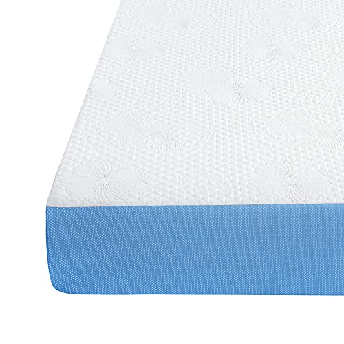 PrimaSleep 7 Inch Gel Infused Superior high-Density Memory Foam Mattress, CertiPUR-US® Certified, Blue, Queen