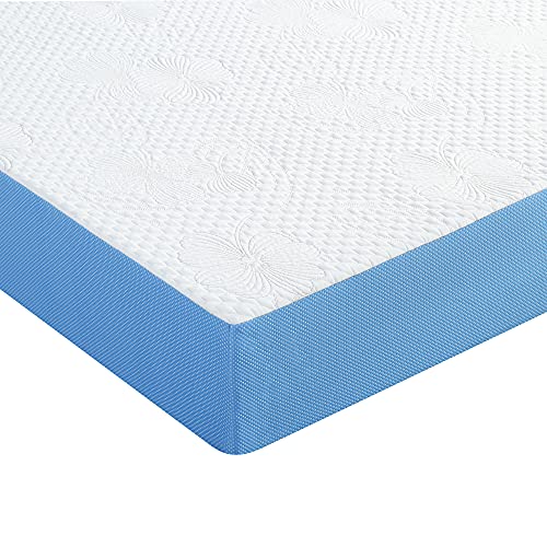 PrimaSleep 7 Inch Gel Infused Superior high-Density Memory Foam Mattress, CertiPUR-US® Certified, Blue, Queen