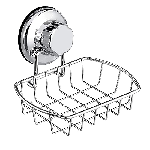 iPEGTOP Suction Cup Deep Shower Caddy Bath Wall Shelf & Soap Dish for Large Shampoo Shower Gel Holder Bathroom Storage