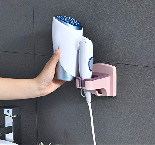 AKOAK 3 Pcs Hair Dryer Holder Stainless Steel Wall Mounted Hair Care Tool Holder Waterproof and Perforation-Free Bathroom Storage Rack