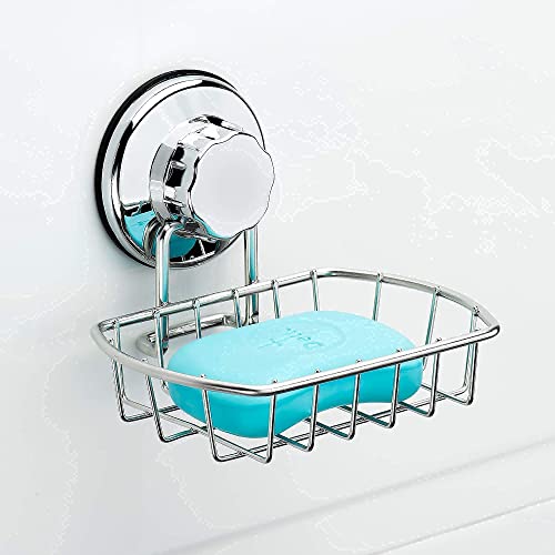 iPEGTOP Suction Cup Deep Shower Caddy Bath Wall Shelf & Soap Dish for Large Shampoo Shower Gel Holder Bathroom Storage