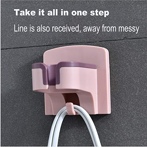 AKOAK 3 Pcs Hair Dryer Holder Stainless Steel Wall Mounted Hair Care Tool Holder Waterproof and Perforation-Free Bathroom Storage Rack