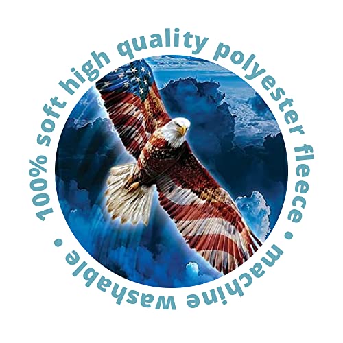 Dawhud Direct American Eagle Fleece Blanket for Bed, 75" x 90" Queen Size Eagle Fleece Throw Blanket for Men, Women and Kids - Super Soft Plush Eagle Blanket Throw Print Blanket for Eagle Lovers