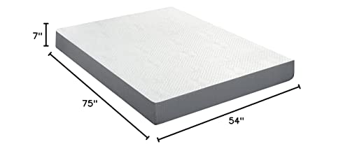 PrimaSleep 7 Inch Gel Infused Superior high-Density Memory Foam Mattress, CertiPUR-US® Certified, Gray, Full