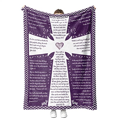 Christian Gifts for Women and Men Bible Verse Throw Blanket Super Soft Fleece Blanket Religious Gifts Inspirational and Spiritual Scriptures Blankets