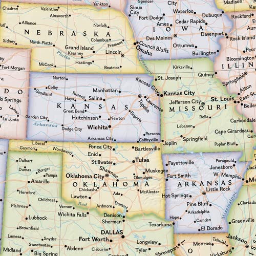 National Geographic Maps: United States Contemporary Wall Map - Compact - 23.25 x 16 in - Rolled Canvas