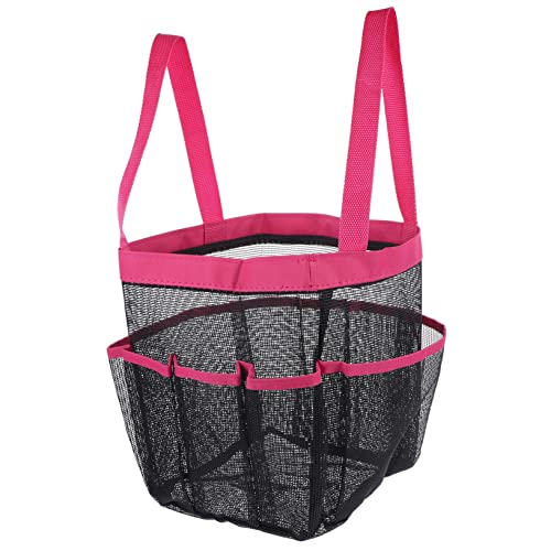 Cabilock 3pcs Mesh Toiletry Bag Mesh Wash Bag Bath Bag High Capacity Nylon Edging Rosy