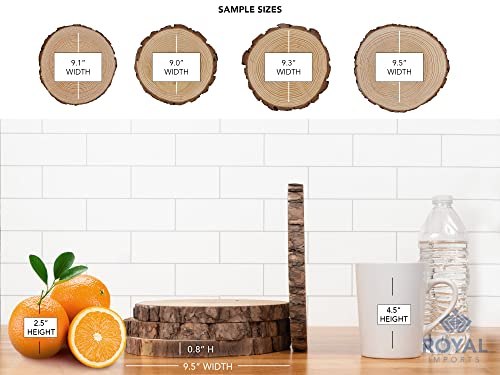 Royal Imports Round Wood Slices Discs, 9"-11" Large, Natural Unfinished Wooden Tree Bark Slabs for DIY Arts & Crafts, Rustic Table Centerpiece, Chargers, Trays, Wedding Decoration, 2 pack