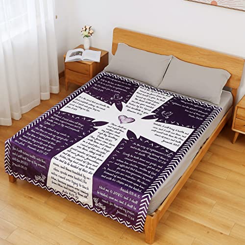 Christian Gifts for Women and Men Bible Verse Throw Blanket Super Soft Fleece Blanket Religious Gifts Inspirational and Spiritual Scriptures Blankets