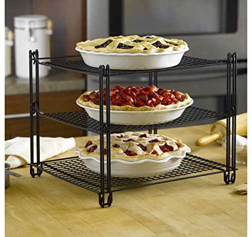 Nifty 3-Tier Cooling Rack β Non-Stick Coating, Wire Mesh Design, Dishwasher Safe, Collapsible Kitchen Countertop Organizer, Use for Baking Cookies, Cakes, Pies