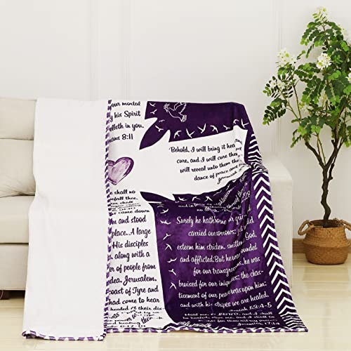 Christian Gifts for Women and Men Bible Verse Throw Blanket Super Soft Fleece Blanket Religious Gifts Inspirational and Spiritual Scriptures Blankets
