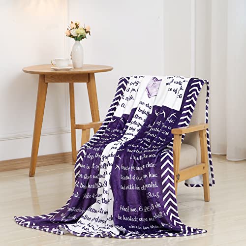 Christian Gifts for Women and Men Bible Verse Throw Blanket Super Soft Fleece Blanket Religious Gifts Inspirational and Spiritual Scriptures Blankets