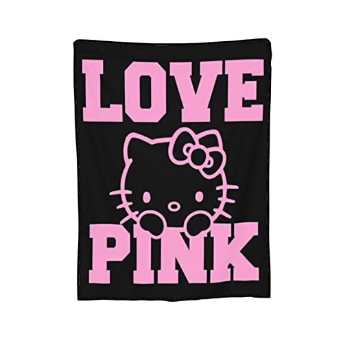 Lightweight Throw Blanket Ultra Soft Velvet Blanket Bed Blankets Quilt Durable Home Decor Blanket Sofa Blanket Carpet 50"x40" Cartoon Pink Kitty Cat (112)