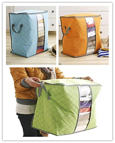 YJYdada Storage Box Portable Organizer Non Woven Underbed Pouch Storage Bag Box (Green)