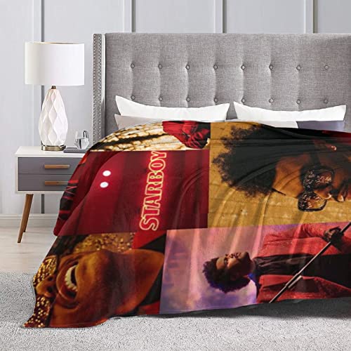 The Singer Weeknd Merchandise Blanket Ultra-Soft Blanket Collage Singer Blanket Flannel Blanket Portable Throw Blanket for Living Room Couch Sofa Rapper Fans Gift 50x40 Inches