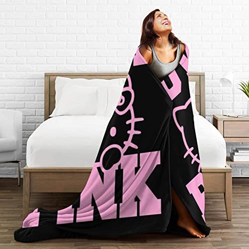Lightweight Throw Blanket Ultra Soft Velvet Blanket Bed Blankets Quilt Durable Home Decor Blanket Sofa Blanket Carpet 50"x40" Cartoon Pink Kitty Cat (112)