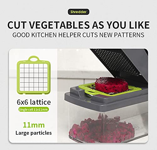 B BSIASIO Vegetable Chopper With Container Onion Chopper, Egg Slicer, Slicer, Vegetable Slicer, Professional food chopper,8 blades