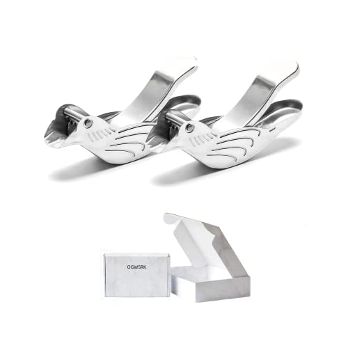 Genting stainless steel manual lemon juicer and lime squeezer, silver (2 pieces)Bird shape lemon juicer