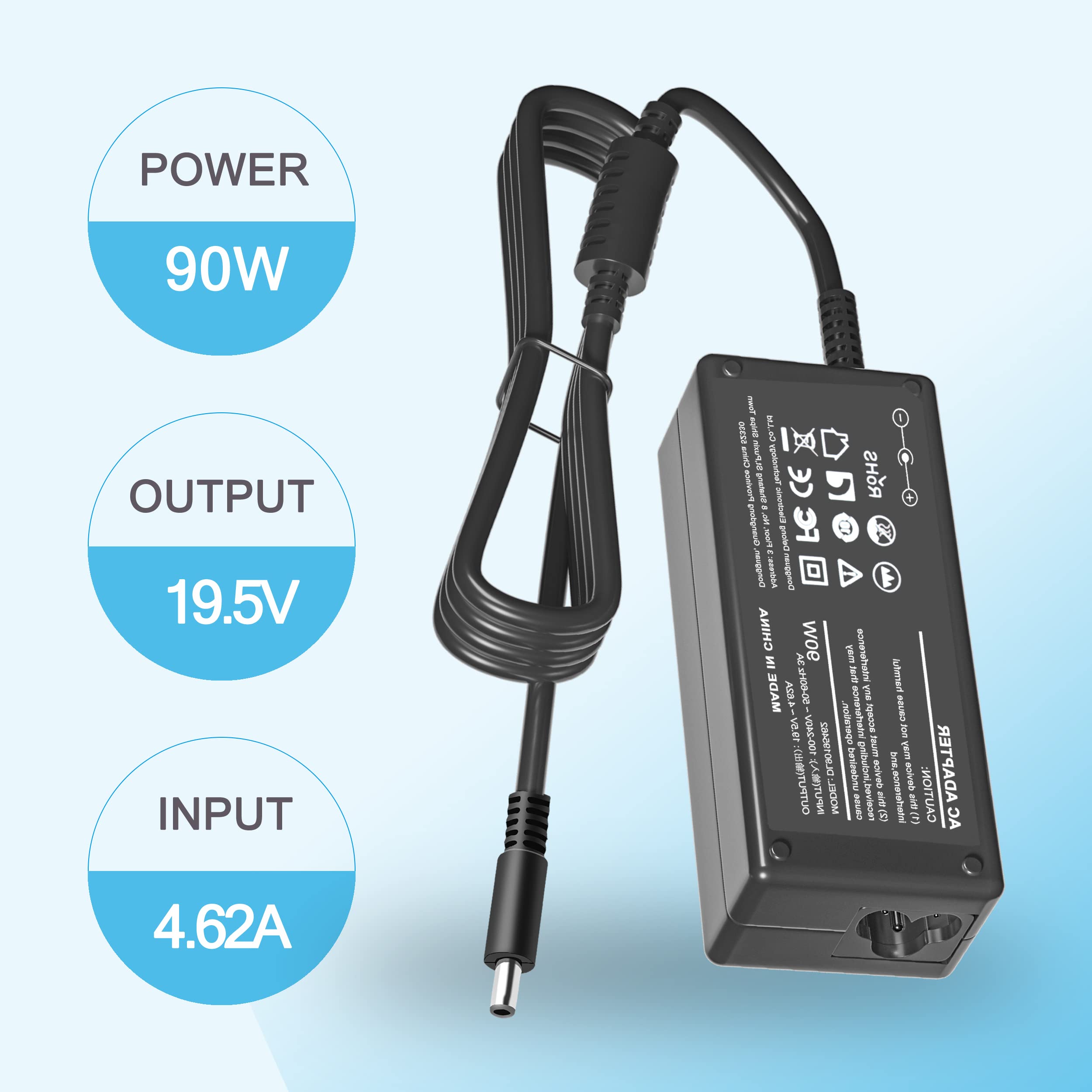 Ibatts 90W Ac Adapter Charger for Dell OptiPlex Micro 9020 7050 7010 7040 7080 7060 7070 5050 5070 5090 5080 5060 3080 3050 3040 3070 3090 3046 MFF Business Desktop Computer PC;7700 Power Cord Supply