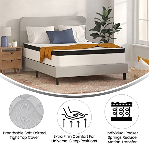 Taylor & Logan Oriana 12" CertiPUR-US Certified Hybrid Pocket Spring Mattress in a Box with an Extra Firm Feel for Durable Support - Queen