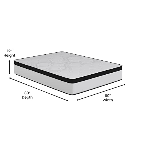 Taylor & Logan Oriana 12" CertiPUR-US Certified Hybrid Pocket Spring Mattress in a Box with an Extra Firm Feel for Durable Support - Queen