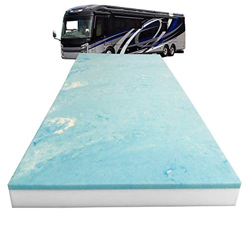Foamma 4โ x 48โ x 75โ Truck, Camper, RV Travel Visco Gel Memory Foam Bunk Mattress Replacement, Made in USA, Comfortable, Travel Trailer, CertiPUR-US Certified, Cover Not Included