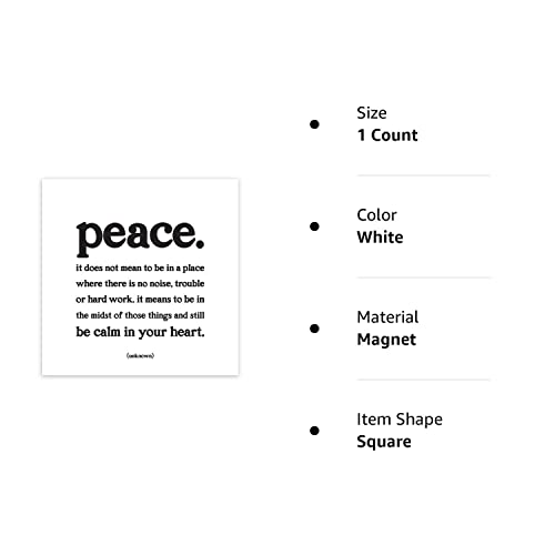 Quotable Cards, Magnet Peace, Black and White,1 Count, 0665475510951