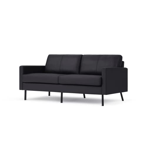 Z-hom 70" Top-Grain Leather Sofa, 2-Seat Upholstered Loveseat Sofa Modern Couch, Luxury Classic for Living Room Bedroom Apartment Office