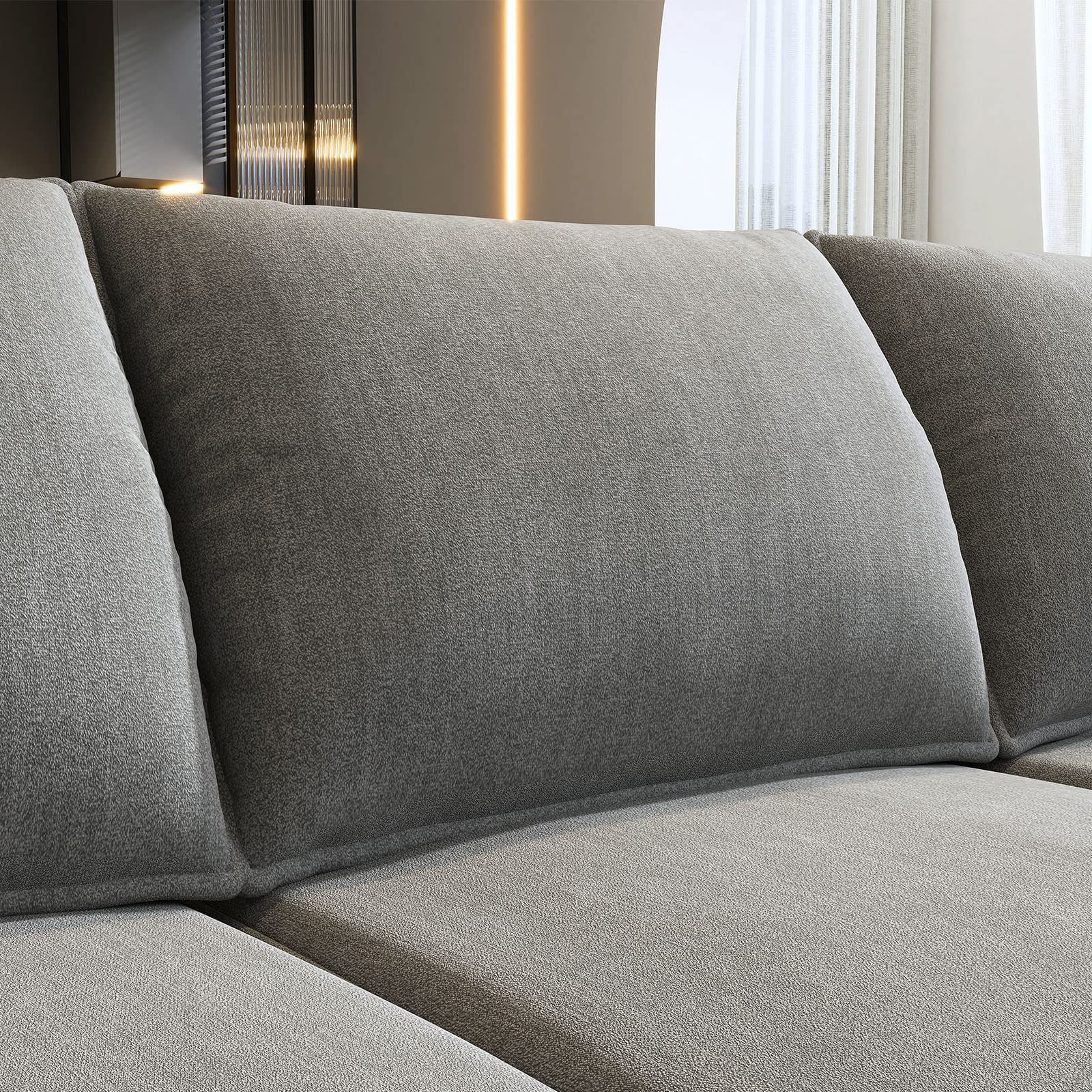 HONBAY Modular Sectional Sleeper Sofa with Storage 6 Piece Modular Sectional Couch Reversible Sleeper Sectional Couch for Living Room, Grey