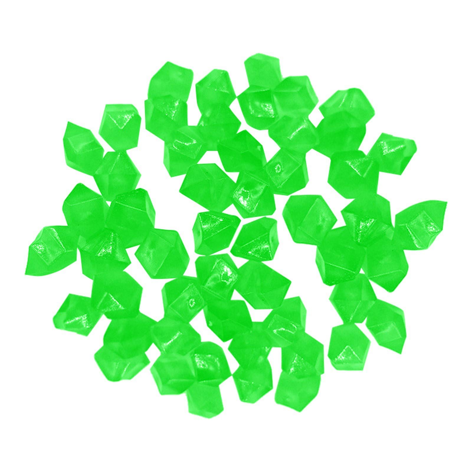 300pcs Multi-Colored Luminous Stones, Glowing Pebbles Luminous Decorative Stones Rocks For Garden Aquariums Decor Vase Filler Rocks Glowing Stones Outdoor Decoration for Lawn Patio (Green, One Size)