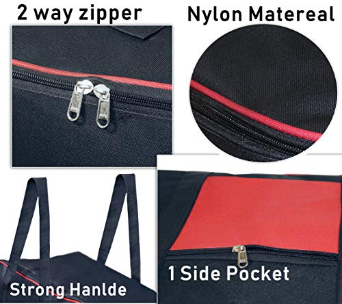 4 Pack (15cm - 6inch) Adjustable Flexible USB 2.0 Male to Female Extension Plug bundle with Nylon Big Underbed Storage Bag Moisture Proof Cloth Organiser with Zippered Closure and Handle BlackRed