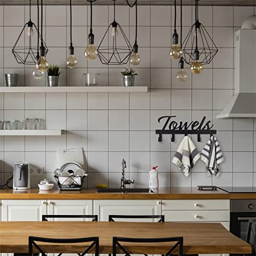 FCMLD Storage Hook Towel Holder Wall Mounted Hanger Metal Waterproof Organizer Hanger Rack Shelf for Bathroom Kitchen Bar Accessories
