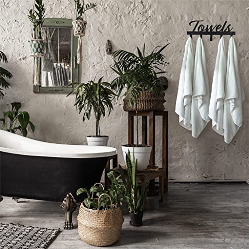 FCMLD Storage Hook Towel Holder Wall Mounted Hanger Metal Waterproof Organizer Hanger Rack Shelf for Bathroom Kitchen Bar Accessories