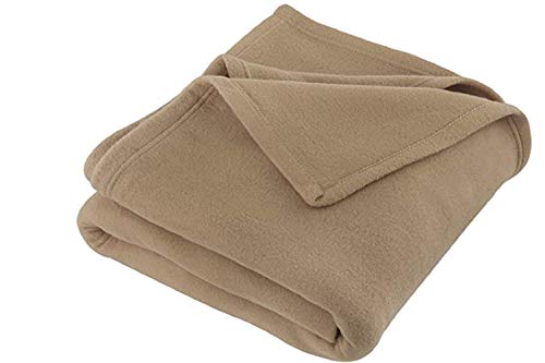 JMR Fleece Throw Blankets for Bed, Couch, or Sofa - Ultra-Soft and Warm Microfiber Plush Blanket for Home and Outdoor Use (Beige, 108X90)
