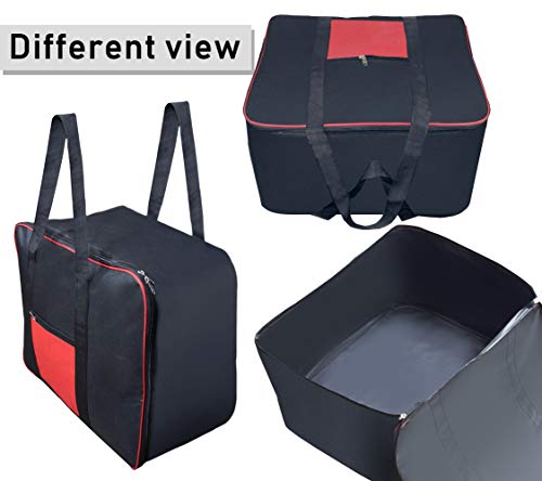 4 Pack (15cm - 6inch) Adjustable Flexible USB 2.0 Male to Female Extension Plug bundle with Nylon Big Underbed Storage Bag Moisture Proof Cloth Organiser with Zippered Closure and Handle BlackRed