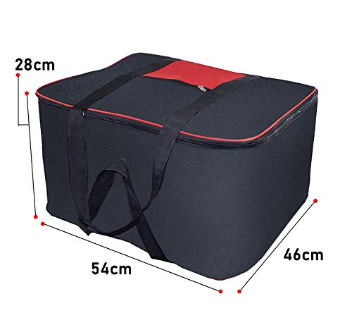 4 Pack (15cm - 6inch) Adjustable Flexible USB 2.0 Male to Female Extension Plug bundle with Nylon Big Underbed Storage Bag Moisture Proof Cloth Organiser with Zippered Closure and Handle BlackRed