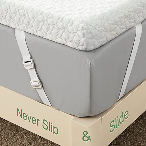 Cal King Mattress Topper, Assile 3 Inch Green Tea Memory Foam Mattress Topper with Zippered Bamboo Cover, Cloud-Like Soft