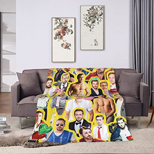 Blanket Ryan Gosling Soft and Comfortable Warm Fleece Blanket for Sofa,Office Bed car Camp Couch Cozy Plush Throw Blankets Beach Blankets