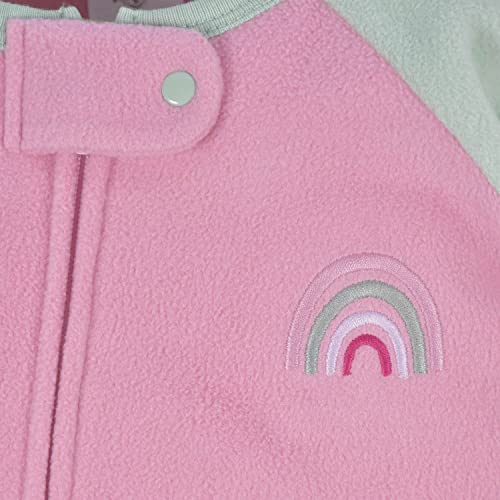 Gerber Baby Girls Toddler Loose Fit Flame Resistant Fleece Footed Pajamas 2-Pack Rainbow Green 0-3 Months