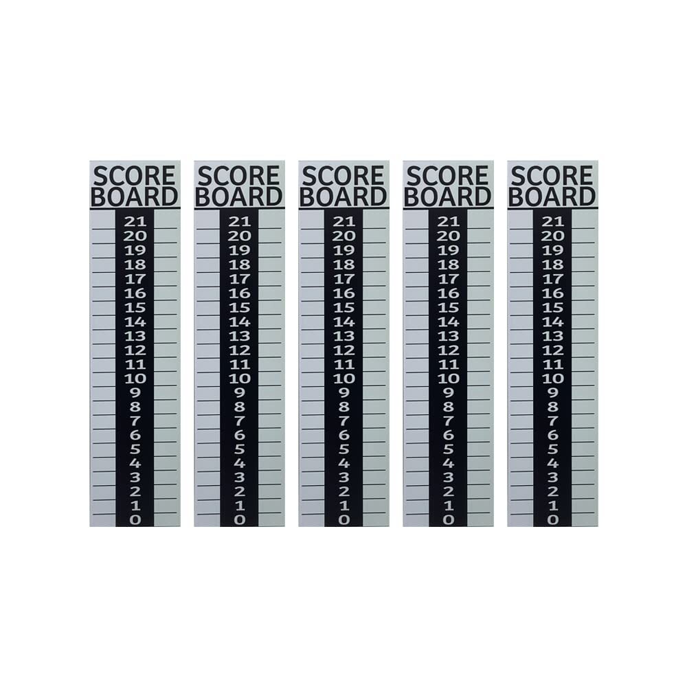 5 pack - Cornhole Scoreboard/Score Keeper Sign/Horseshoe Score/Score/Bean Bag Toss (White)