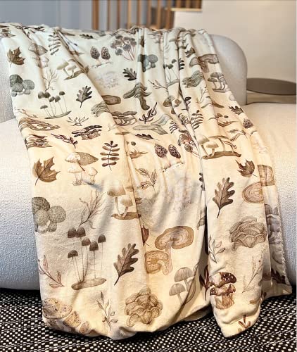 SNUG SHROOM Luxury Mushroom Blanket Soft | Sherpa Mushroom Throw Blanket | Mushroom Room Decor for Sofa or Bed | All Season Cute Mushroom Gifts | Mushroom Blanket Throw | Cottagecore Blanket 60" x 50"