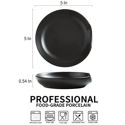 Spoon Rest Spoon Holder For Stove Top Ceramic Stove Spoon Holder For Kitchen Counter Spatula Holder Utensil Rest, Dark Black