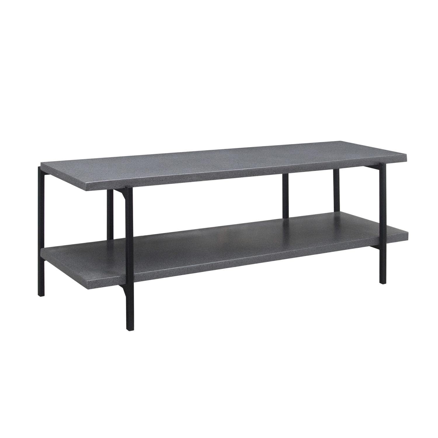 Casual Elements VOLTERRA Concrete & Steel TV Shelf Unit Television Stand, Granite Grey