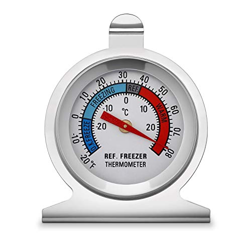 KT THERMO Dial Refrigerator Thermometer with Instant Read,2-Inch Stainless Steel Freezer Thermometer âŚ