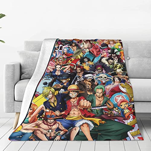 Japanese Anime Cartoon Straw Hat Pirates Throw Blanket Flannel Soft Cozy Warm Lightweight Blanket for Home Bedding Living Room Sofa Couch Bedroom Decor Bed Blanket 40X50