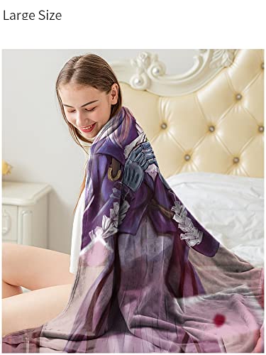 Household Soft Cartoon Anime Violet Evergarden Character Printed Plush Flannel Fleece Throw Blanket Towel Blanket for Couch,80"x60"